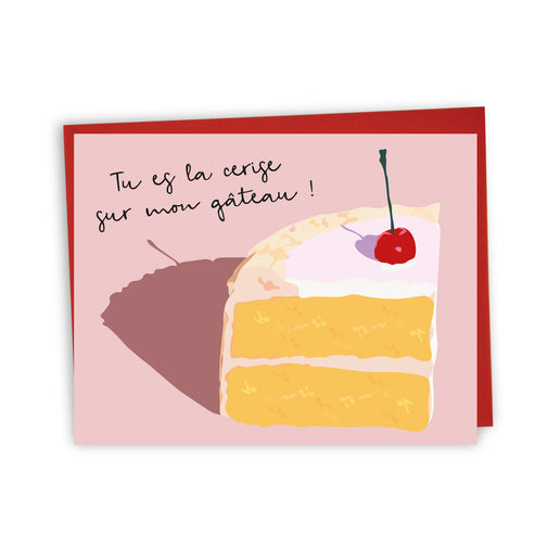 Carte Bonne fête cerise sur le gâteau amitié anniversaire gourmandises ...